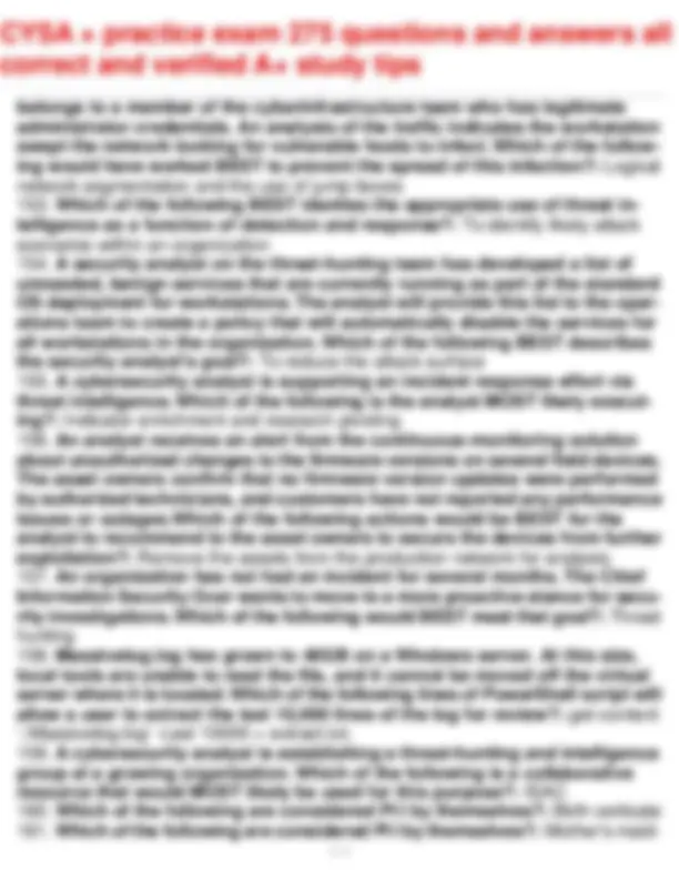 CYSA+ Practice Exam: 275 Questions and Answers with A+ Study Tips ...