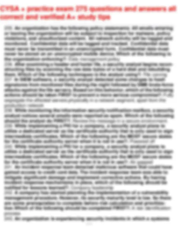 CYSA+ Practice Exam: 275 Questions and Answers with A+ Study Tips ...
