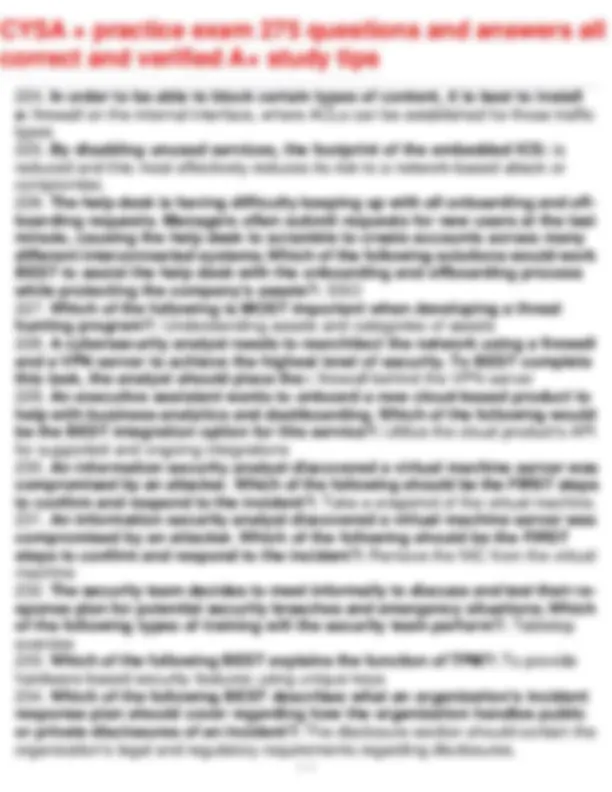 CYSA+ Practice Exam: 275 Questions and Answers with A+ Study Tips ...