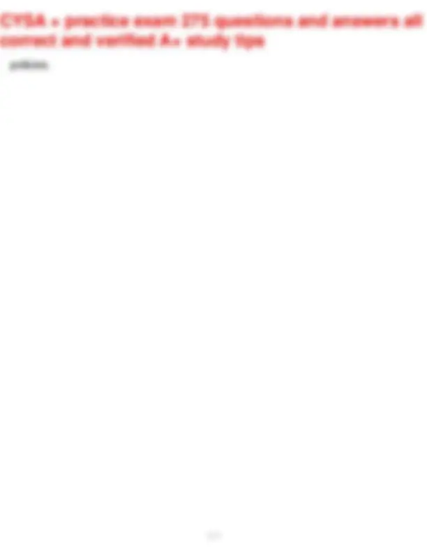 CYSA+ Practice Exam: 275 Questions and Answers with A+ Study Tips ...