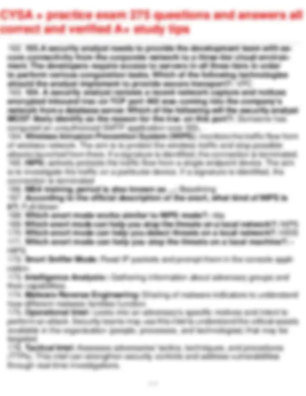 CYSA+ Practice Exam: 275 Questions and Answers with A+ Study Tips ...