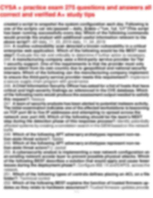 CYSA+ Practice Exam: 275 Questions and Answers with A+ Study Tips ...