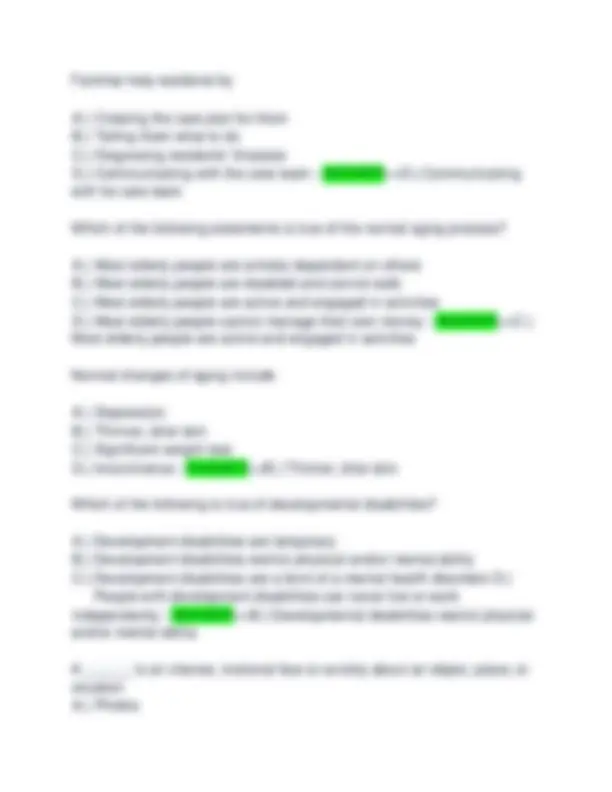 CNA Chapter 3 Complete Exam 20242025 with correct answers | Exams Nursing | Docsity