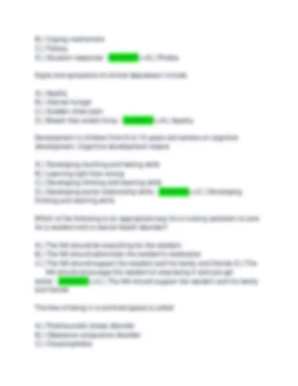 CNA Chapter 3 Complete Exam 20242025 with correct answers | Exams Nursing | Docsity