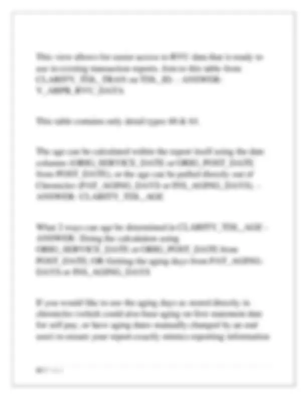 CLR203 - Clarity Data Model - Resolute Professional Billing: Exam ...