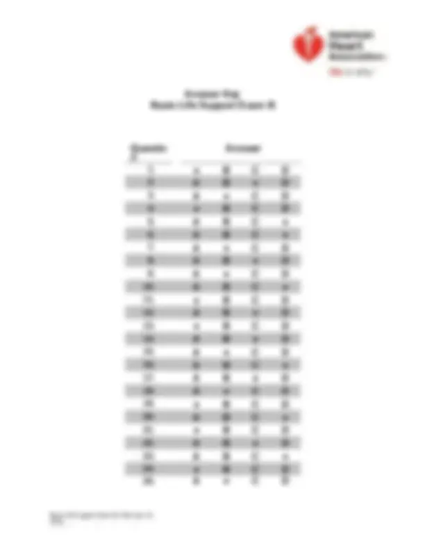 American Heart Association Basic Life Support Exam Questions with ...