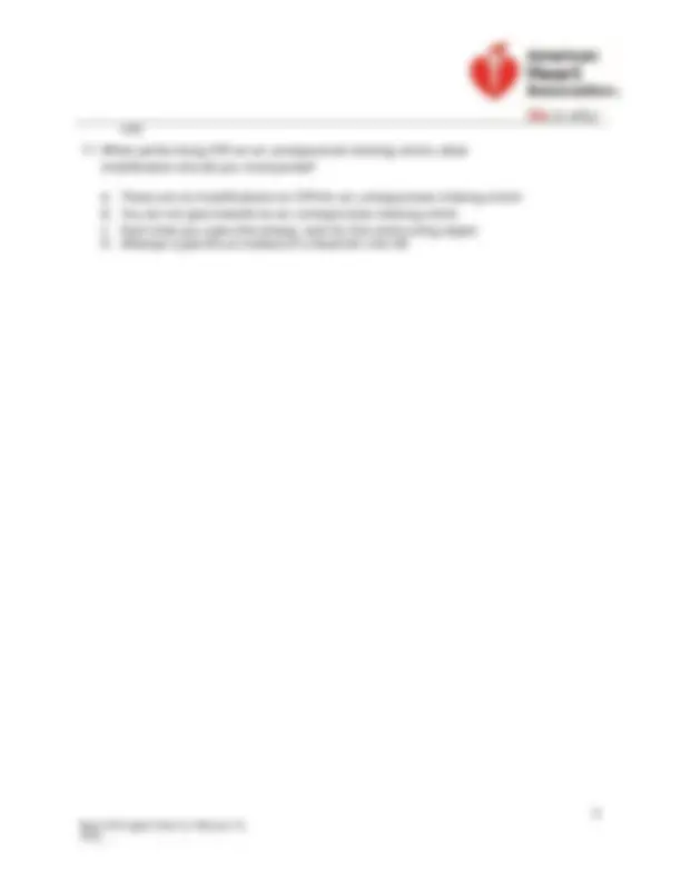 American Heart Association Basic Life Support Exam Questions with Complete Answers | Exams ...