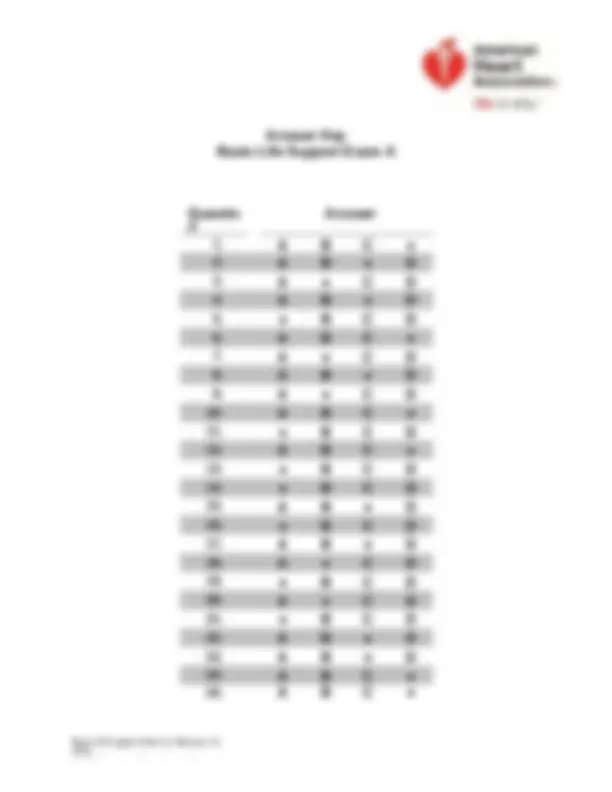 American Heart Association Basic Life Support Exam Questions with ...