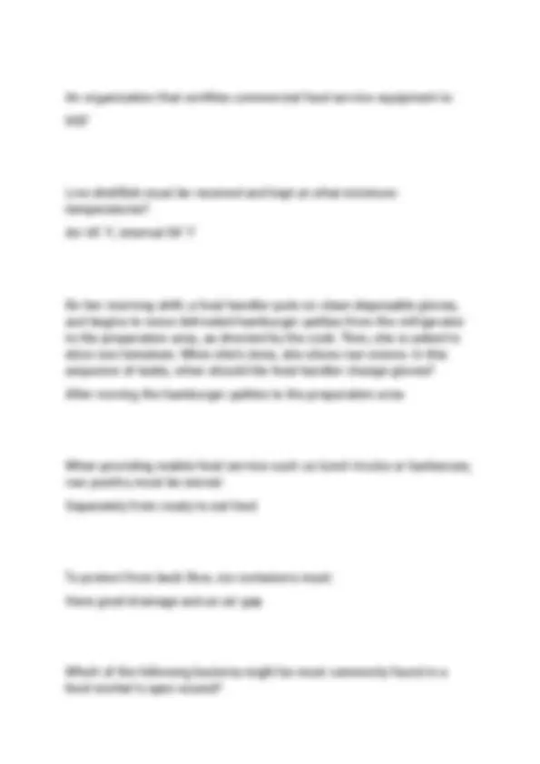 TAP SERIES: FOOD SAFETY TRAINING (ACTUAL 2025/2026) EXAM QUESTIONS AND ...