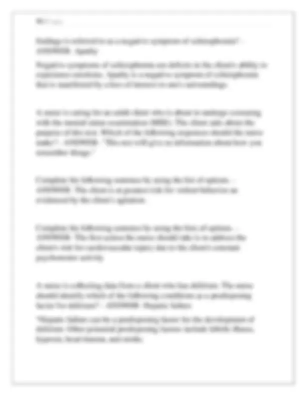 PN MENTAL HEALTH PROCTOR 2023 FORM A AND B, AND ONLINE PRACTICE FORM A ...