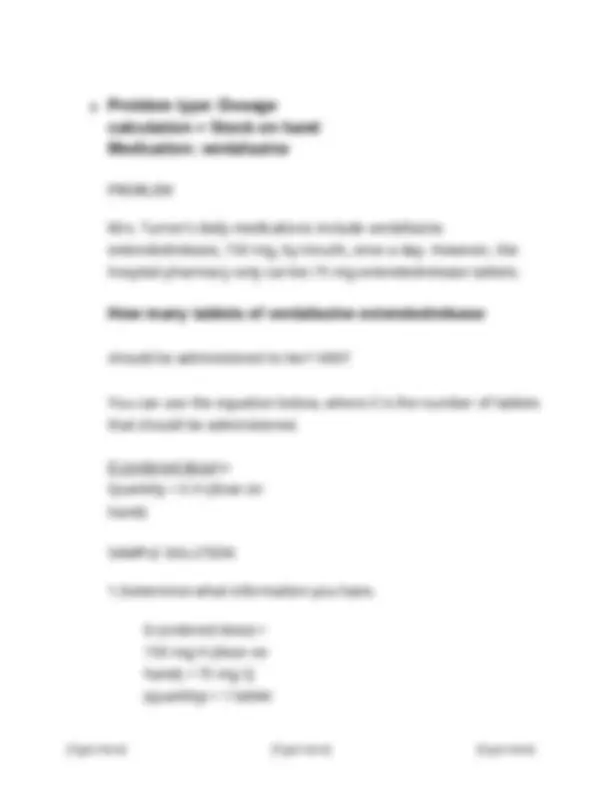 Complex Doris Turner Med Math Questions with Complete Solutions Guaranteed Success | Exams ...