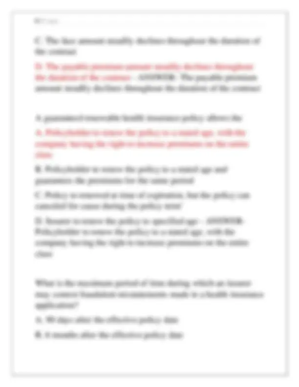 Texas Life Insurance Exam 2: Practice Questions and Answers | Exams ...