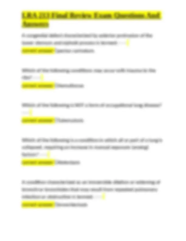 LRA 213 Final Review Exam Questions and Answers: Chest Radiography ...