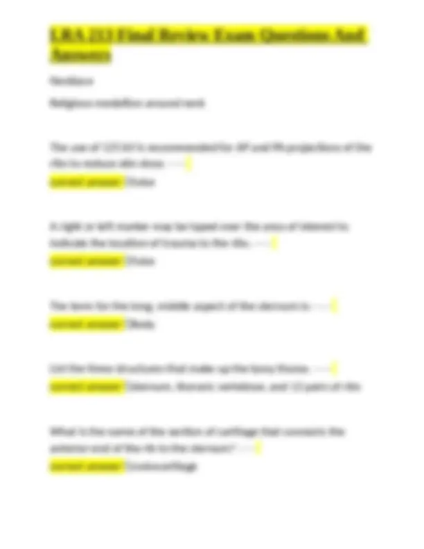 LRA 213 Final Review Exam Questions and Answers: Chest Radiography ...