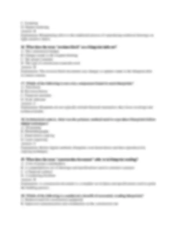 Blueprint Reading Exam | Exams Technology | Docsity