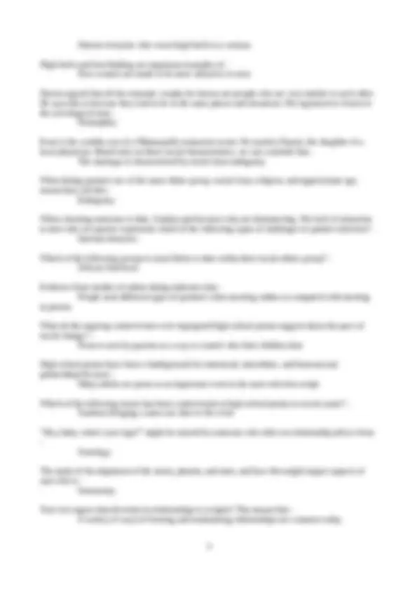 marriage and family test 3. | Exams Marriage and Family Psychology ...