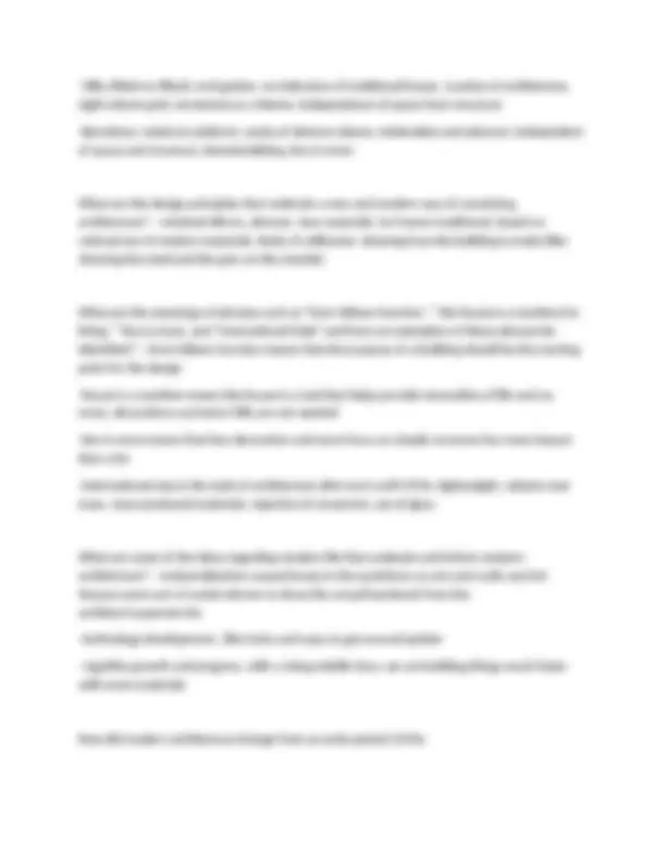 Architecture Exam 2: Detailed Questions and Answers on Modern ...
