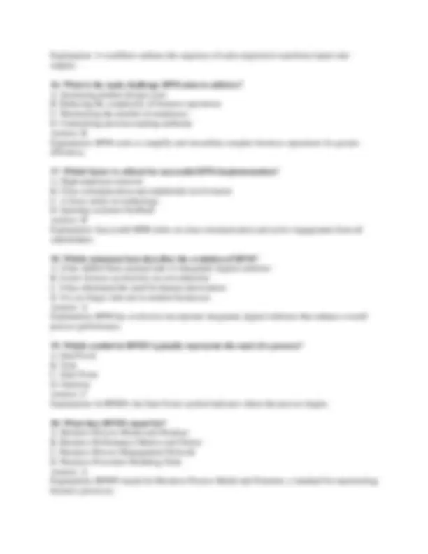 CBPA Certified Business Process Associate Exam | Exams Technology | Docsity