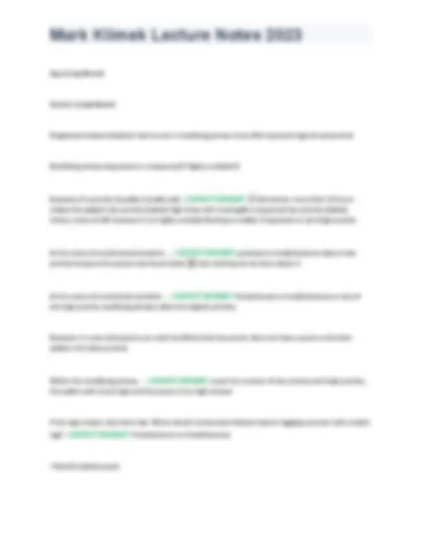 Mark Klimek Lecture Notes 2023 | Exams Nursing | Docsity