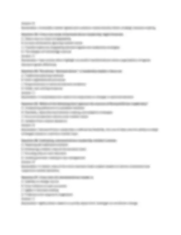 Demand Driven Leader (DDL) Exam | Exams Technology | Docsity