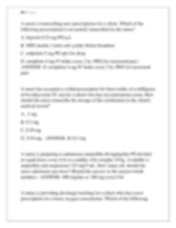 Medication Administration Test Bank: 2024-2025 Edition | Exams Nursing ...