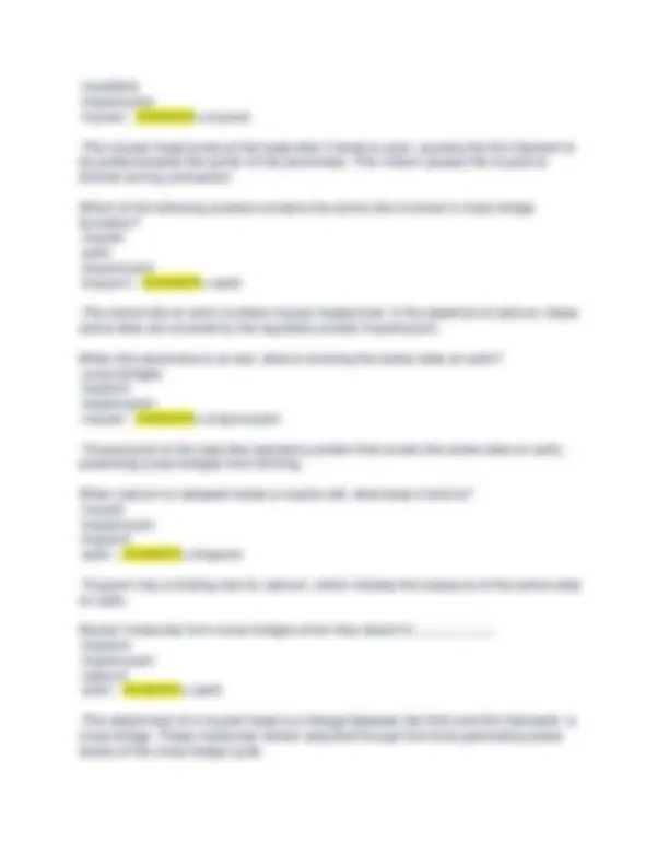 Anatomy and Physiology Practice Test: Muscle Tissue and Contraction ...