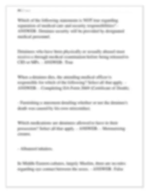 MEDICAL ETHICS AND DETAINEE OPERATIONS BASIC COURSE EXAM NEWEST 2024 ...