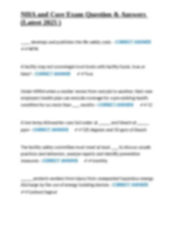 NHA and Core Exam Questions and Answers (Latest 2025) | Exams Nursing ...