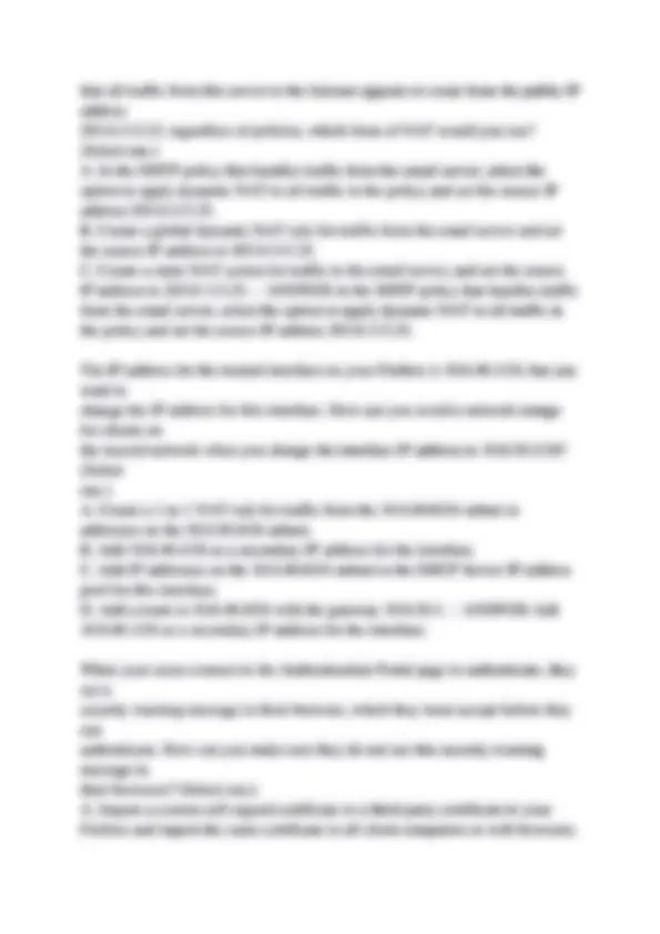 WATCHGUARD LABS EXAM QUESTIONS WITH ALL ANSWERS VERIFIED | Exams ...