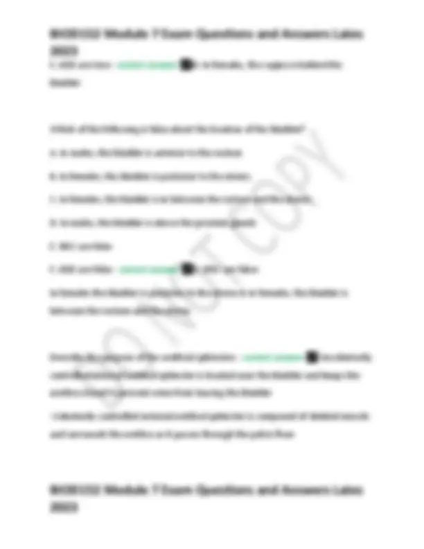 BIOD152 Module 7 Exam Questions and Answers: The Urinary System | Exams ...