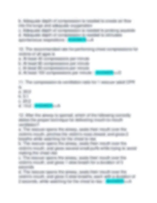 AHA BLS EXAM REVIEW 2025 NEW UPDATE SOLUTION | Exams Nursing | Docsity