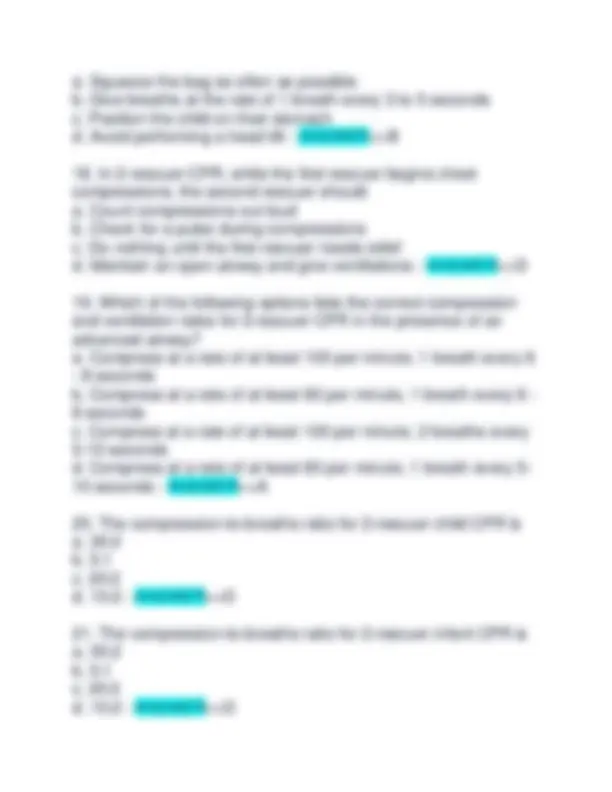 AHA BLS EXAM REVIEW 2025 NEW UPDATE SOLUTION | Exams Nursing | Docsity