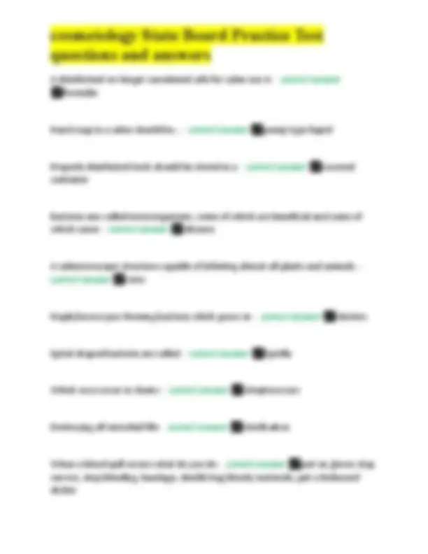 cosmetology State Board Practice Test questions and answers | Exams ...