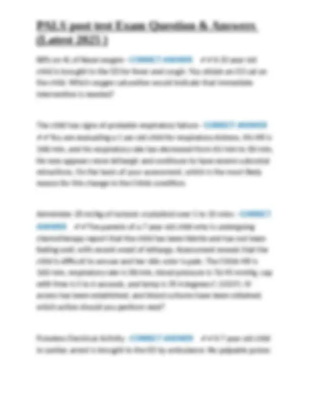 PALS Post-Test Exam Questions and Answers (Latest 2025) | Exams Nursing ...