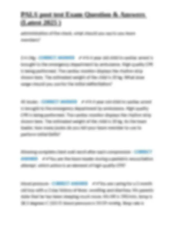 PALS Post-Test Exam Questions and Answers (Latest 2025) | Exams Nursing ...