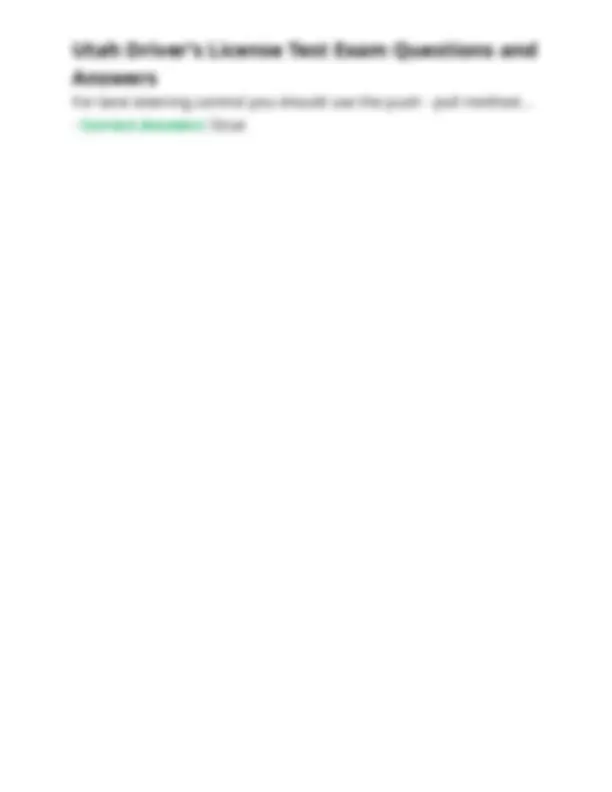 Utah Driver’s License Test Exam Questions and Answers | Exams Nursing ...
