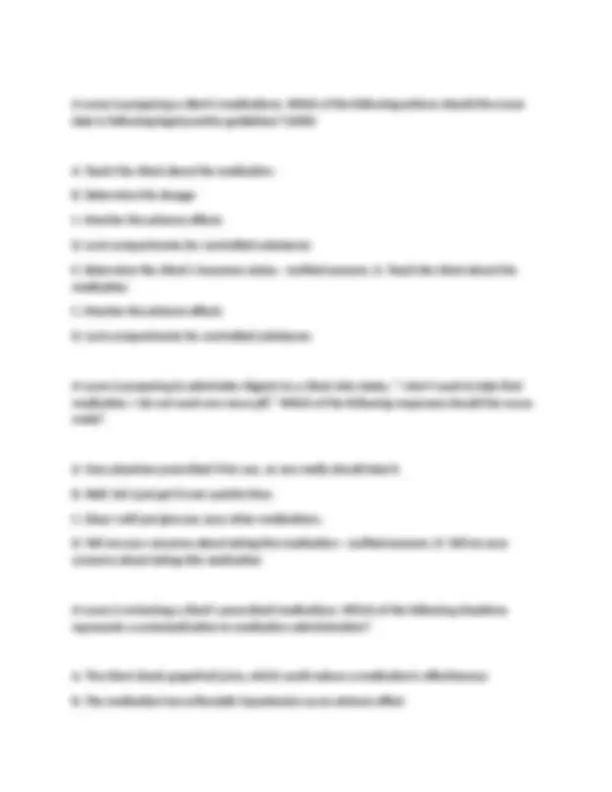 Pharmacology and Medication Administration Practice Questions | Exams ...