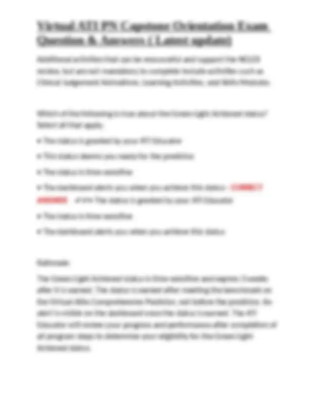 Virtual ATI PN Capstone Orientation Exam Question & Answers ( Latest ...