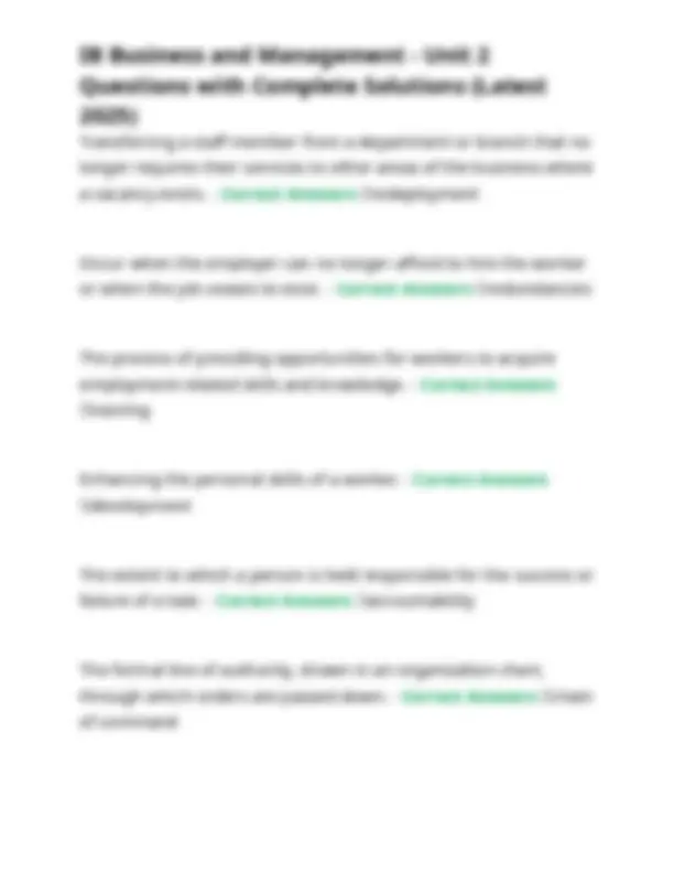 IB Business and Management - Unit 2 Questions with Complete Solutions ...
