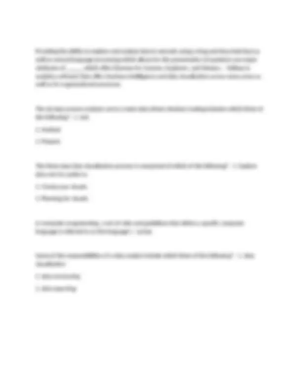 DATA ANALYTICS EXAM 7 QUESTION AND ANSWER | Exams Advanced Education | Docsity