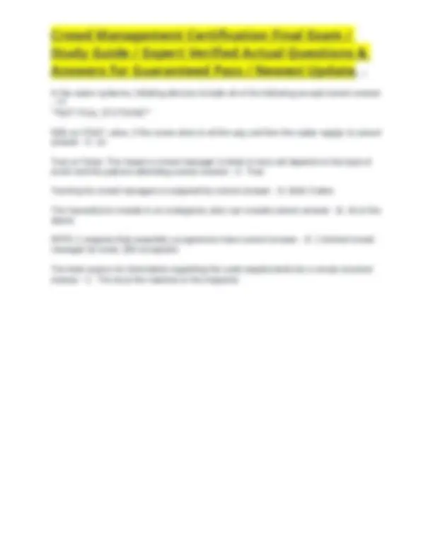 Crowd Management Certification Final Exam / Study Guide / Expert ...