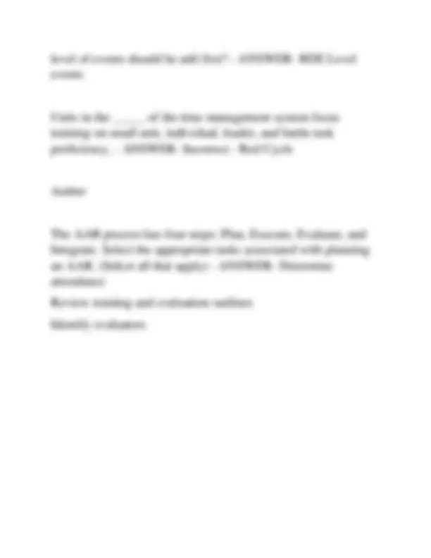 Army Training And Evaluation Metl Techniques And Methods Exams Nursing Docsity