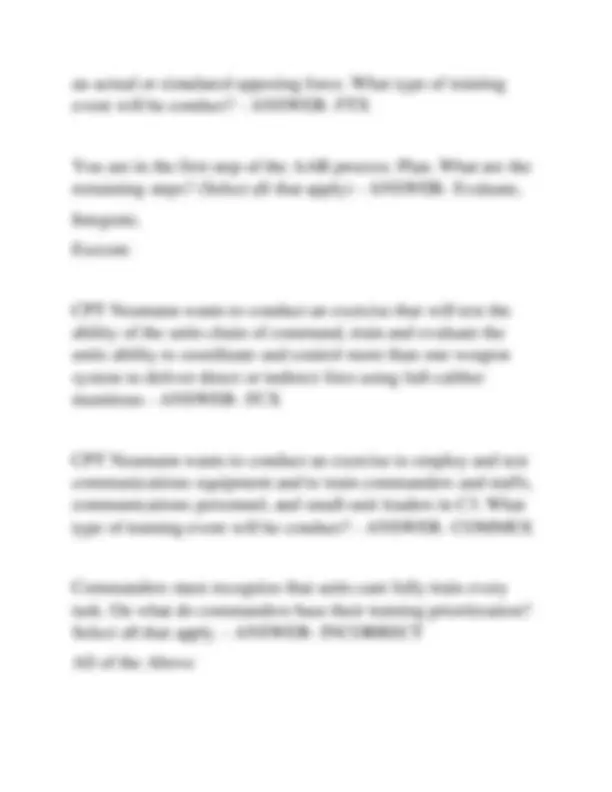 Army Training & Evaluation: METL, Techniques, and Methods | Exams ...