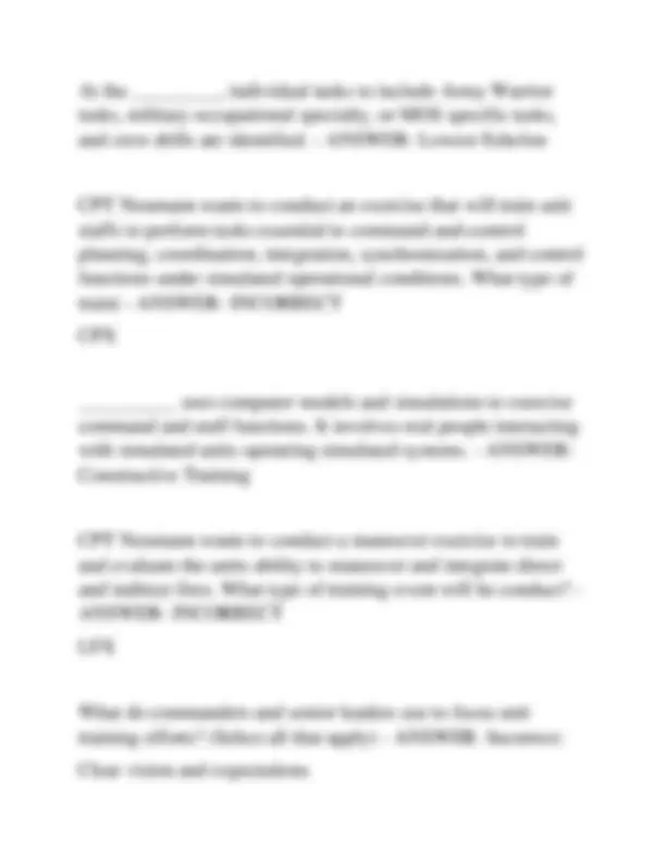 Army Training & Evaluation: METL, Techniques, and Methods | Exams ...