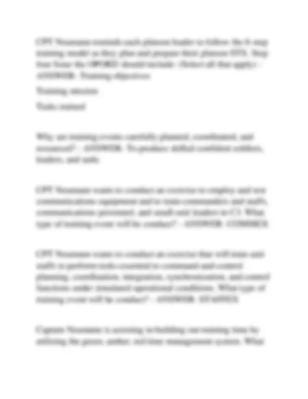 Army Training And Evaluation Metl Techniques And Methods Exams Nursing Docsity