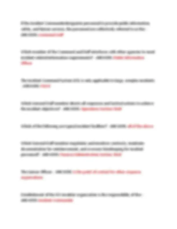 FEMA IS-100.C: INTRODUCTION TO THE INCIDENT COMMAND QUESTIONS AND ...