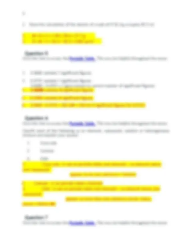 Chem 103 Module 1 to 6 Exam answers Portage learning- Updated 2024 2025 ...