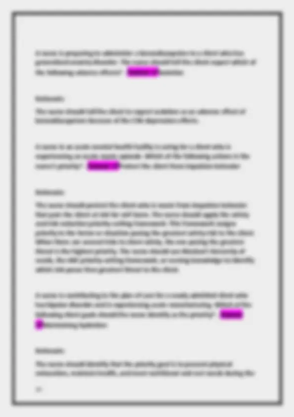 Mental Health Mastery: ATI PN Learning System Final Quiz. | Exams ...