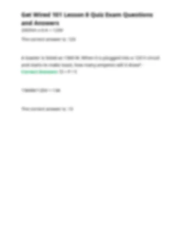Get Wired 101 Lesson 8 Quiz Exam Questions and Answers | Exams Nursing ...