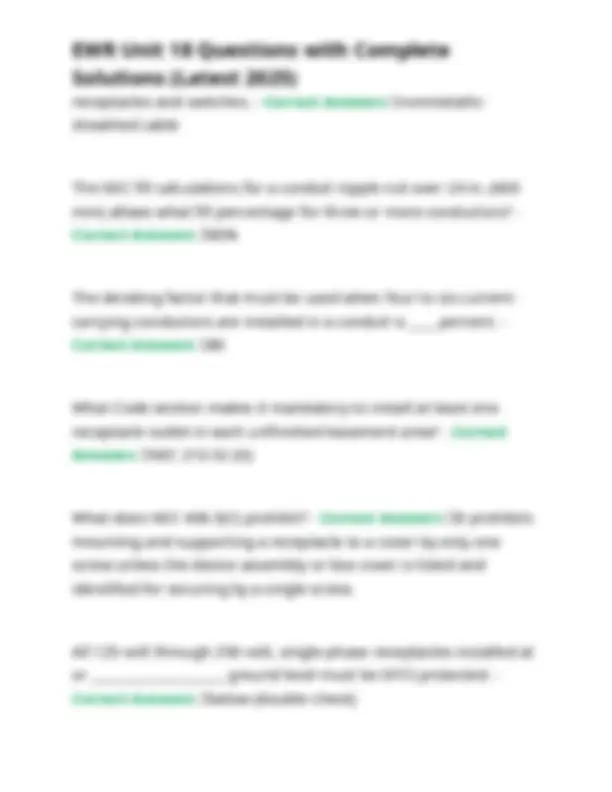 EWR Unit 18 Questions and Answers: Electrical Wiring and Regulations ...